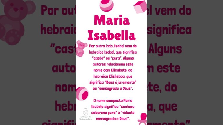 Descubra o Significado do Nome Maria Isabella | Actualizado octubre 2025